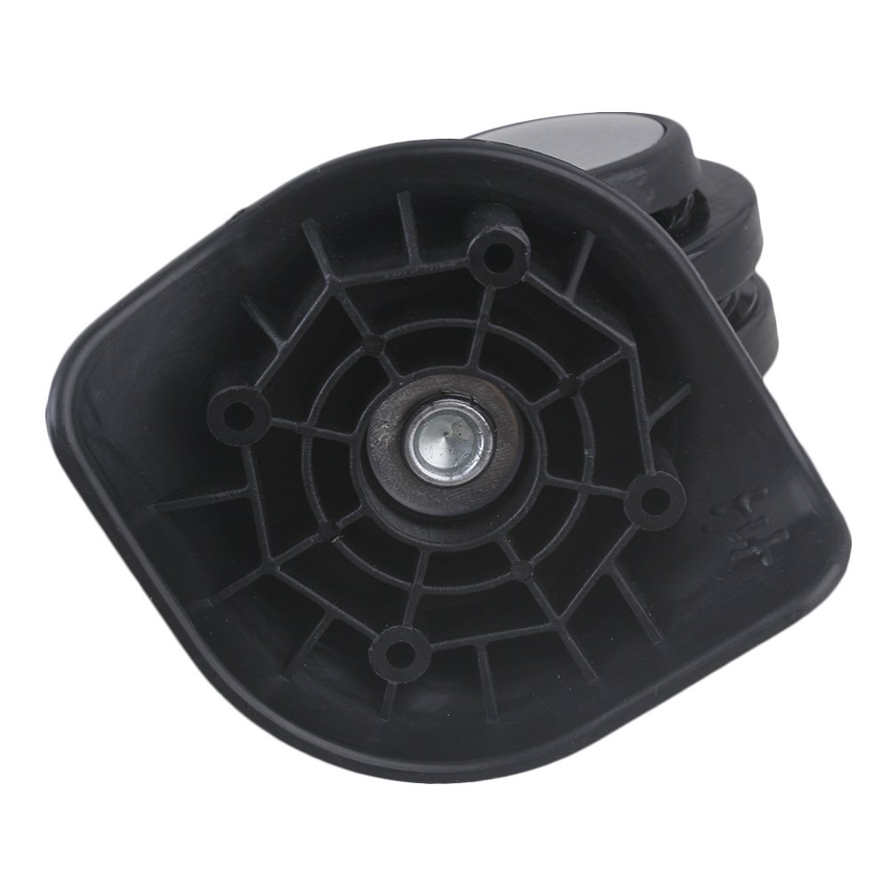 RDEXP Black 9.5x9.2x5cm Left & Right Luggage Wheels with 8 Screws DIY Replacement Set of 2