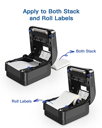 POLONO Label Printer, PL420 4x6 Thermal Printer, High-Speed Shipping Label Printer, Commercial Direct Thermal Printer, 4x6 Thermal Labels, 200 Labels/Roll (4 Pack)