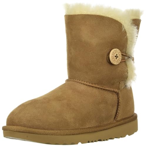 UGG Unisex-Child Bailey Button Ii Boot, Chestnut, 08