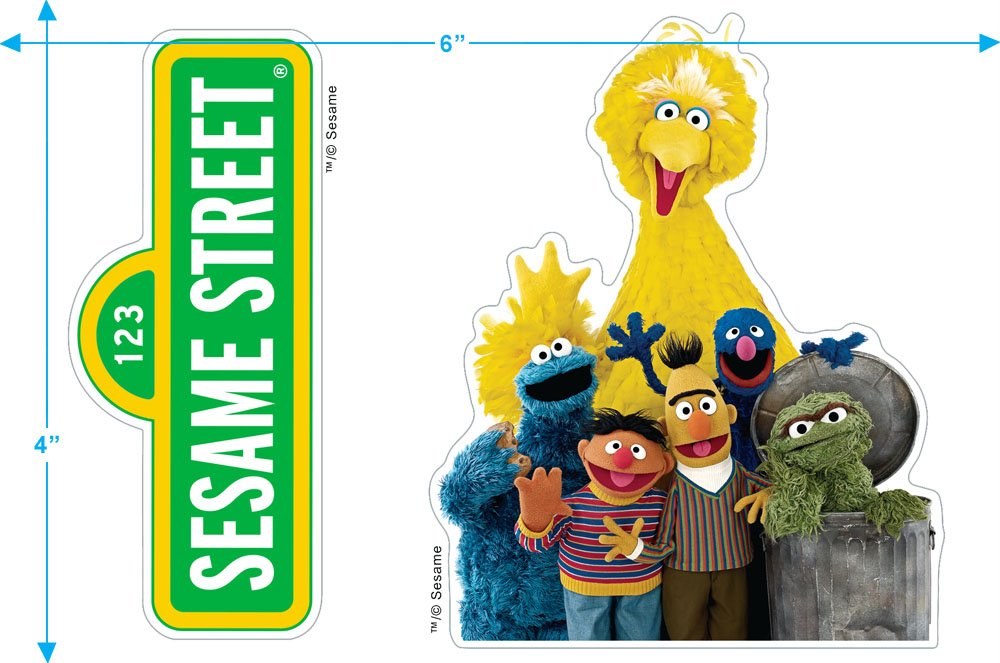 Popfunk Sesame Street Big Bird Oscar Bert Ernie Grover T-Shirt & Stickers - Medium
