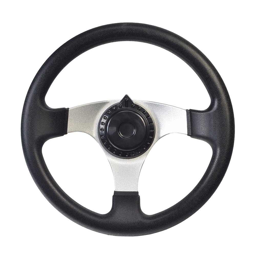 AlveyTech Go-Kart Steering Wheel with Cap for Kandi, Hammerhead, Roketa, & Taotao Go-Karts & Dune Buggies
