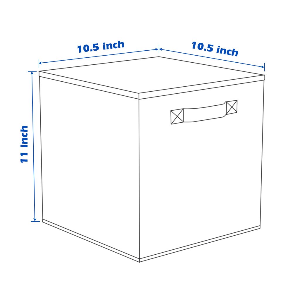 ShellKingdom Foldable Fabric Storage Cubes And Cloth Organizer Drawer For Closet And Toys, 6 Pack (Black)
