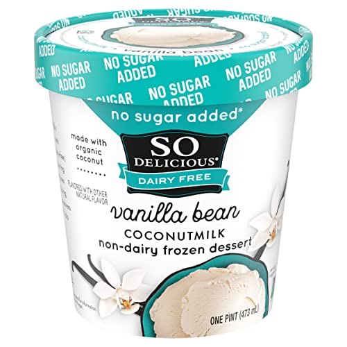 So Delicious Dairy Free Coconut Milk Frozen Dessert, Vanilla Bean, No Sugar Added, Vegan, Non-GMO Project Verified, 1 Pint