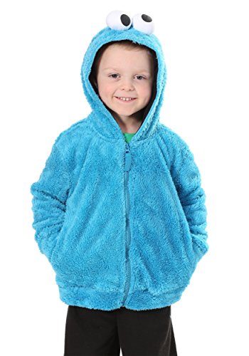 Sesame Street Toddler Boys' Fuzzy Costume Hoodie (Multiple Characters), Cookie Monster, 3T