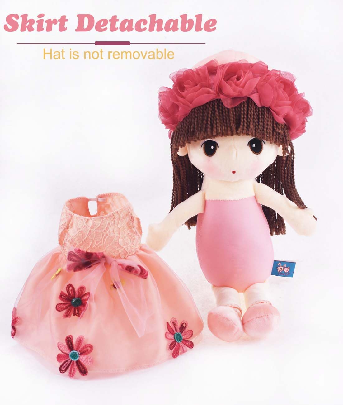 HWD Kawaii Flower Fairy Stuffed Soft Plush Toy Doll Girls Gift, 18 Inch (Pink)