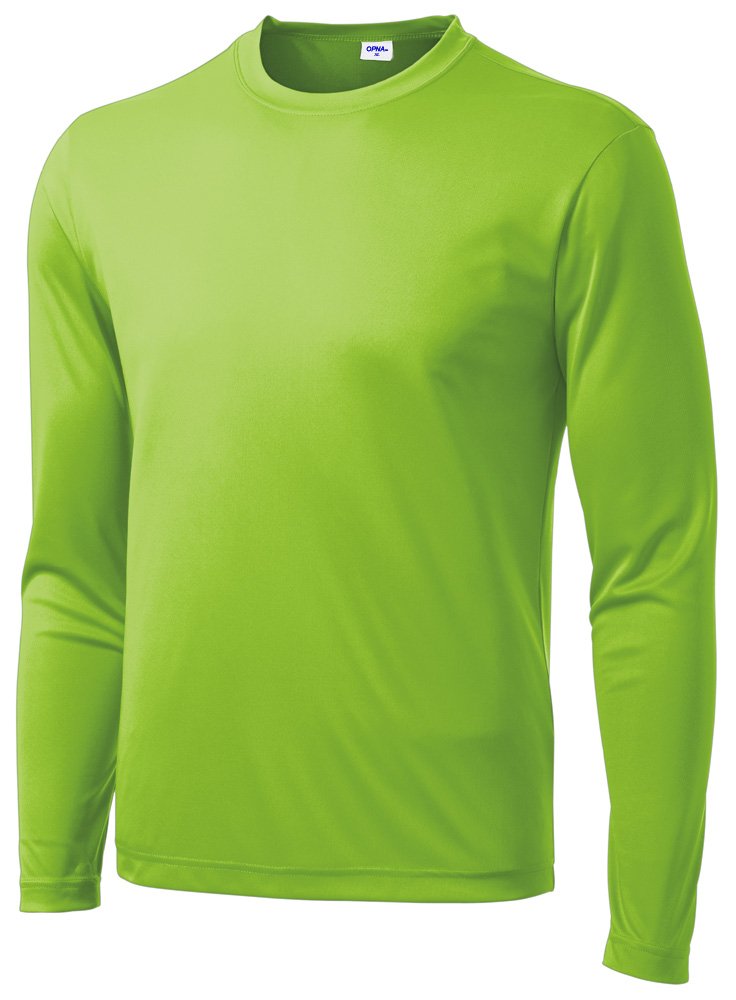 Opna Men's Long Sleeve Moisture Wicking Athletic Shirts for Workouts LYMSHK-M Lime