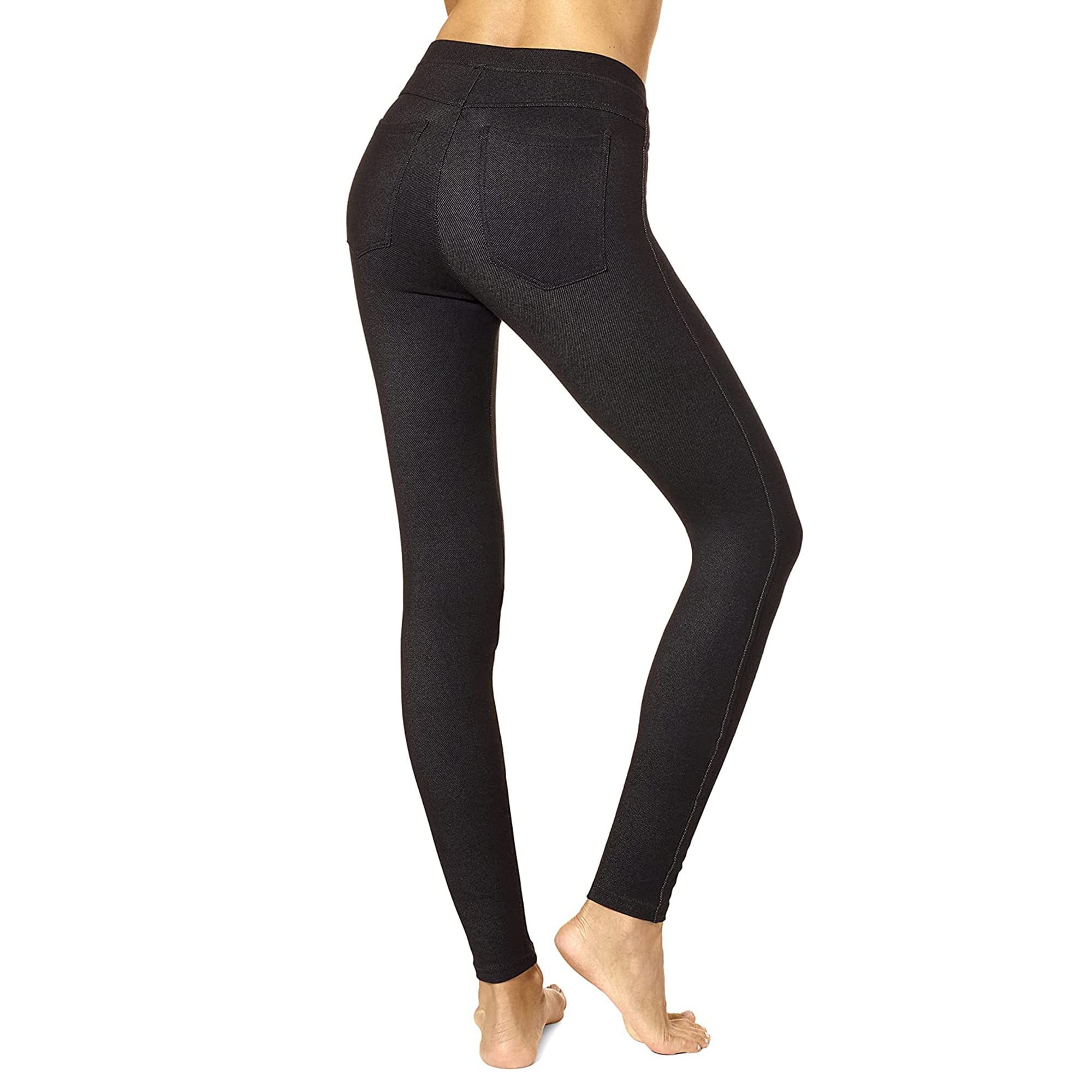 No nonsense Women's Stretch Denim Legging, Black, Medium