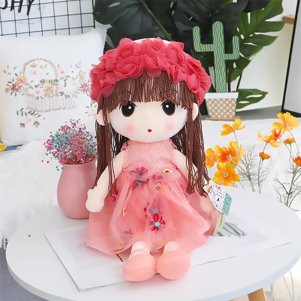 HWD Kawaii Flower Fairy Stuffed Soft Plush Toy Doll Girls Gift, 18 Inch (Pink)