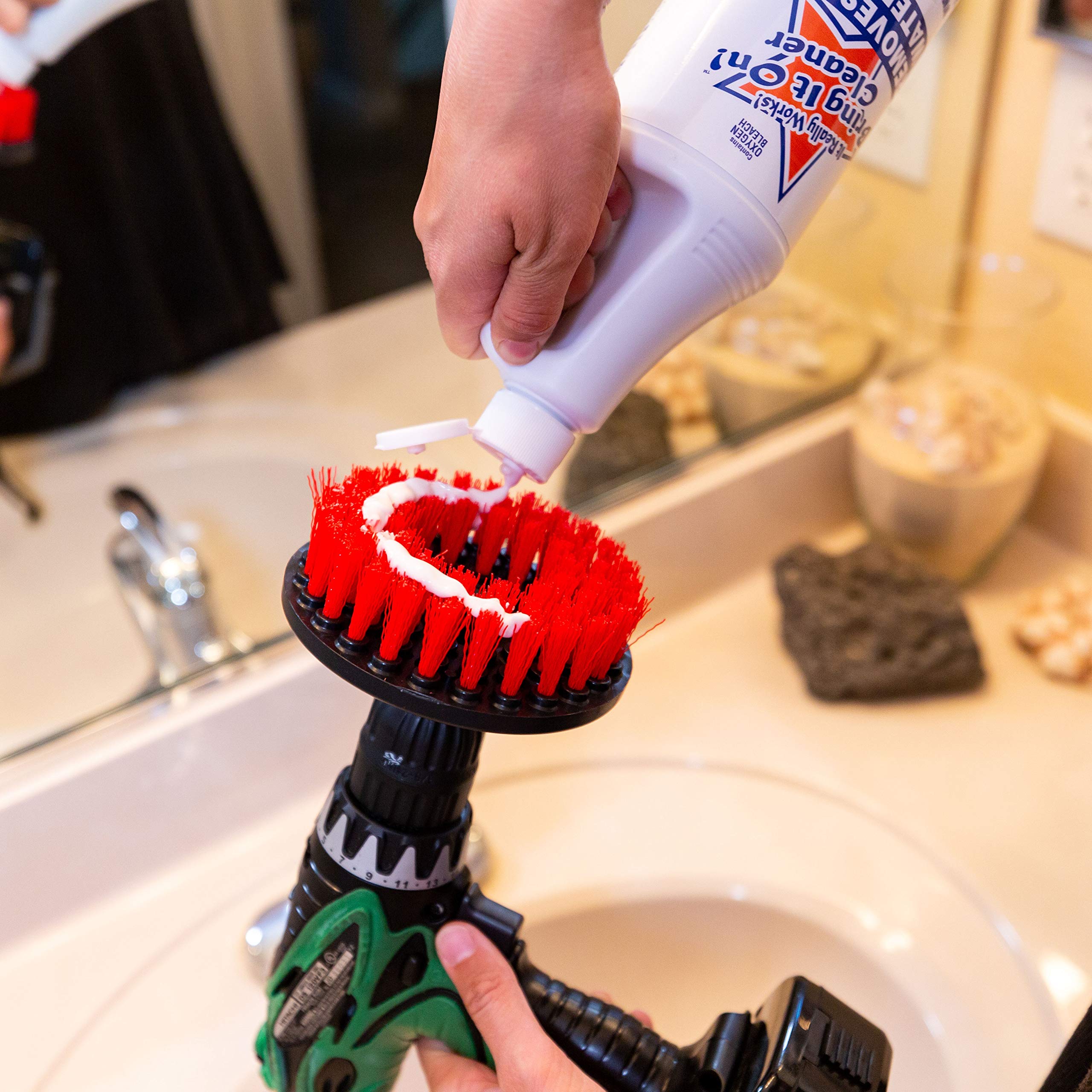 Water Spot Remover, Plus Drill Brushes and Pads, Home Deep Cleaning Kit for Kitchen and Bathroom, Clean Tile and Grout, Cleaning Brush for Drill, Drill Scrub Brush, Drill Brush Attachment
