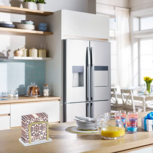 Winmien Napkin Holder, Paper Towel Dispenser with Marble Base for Kitchen Countertops.(Gold)