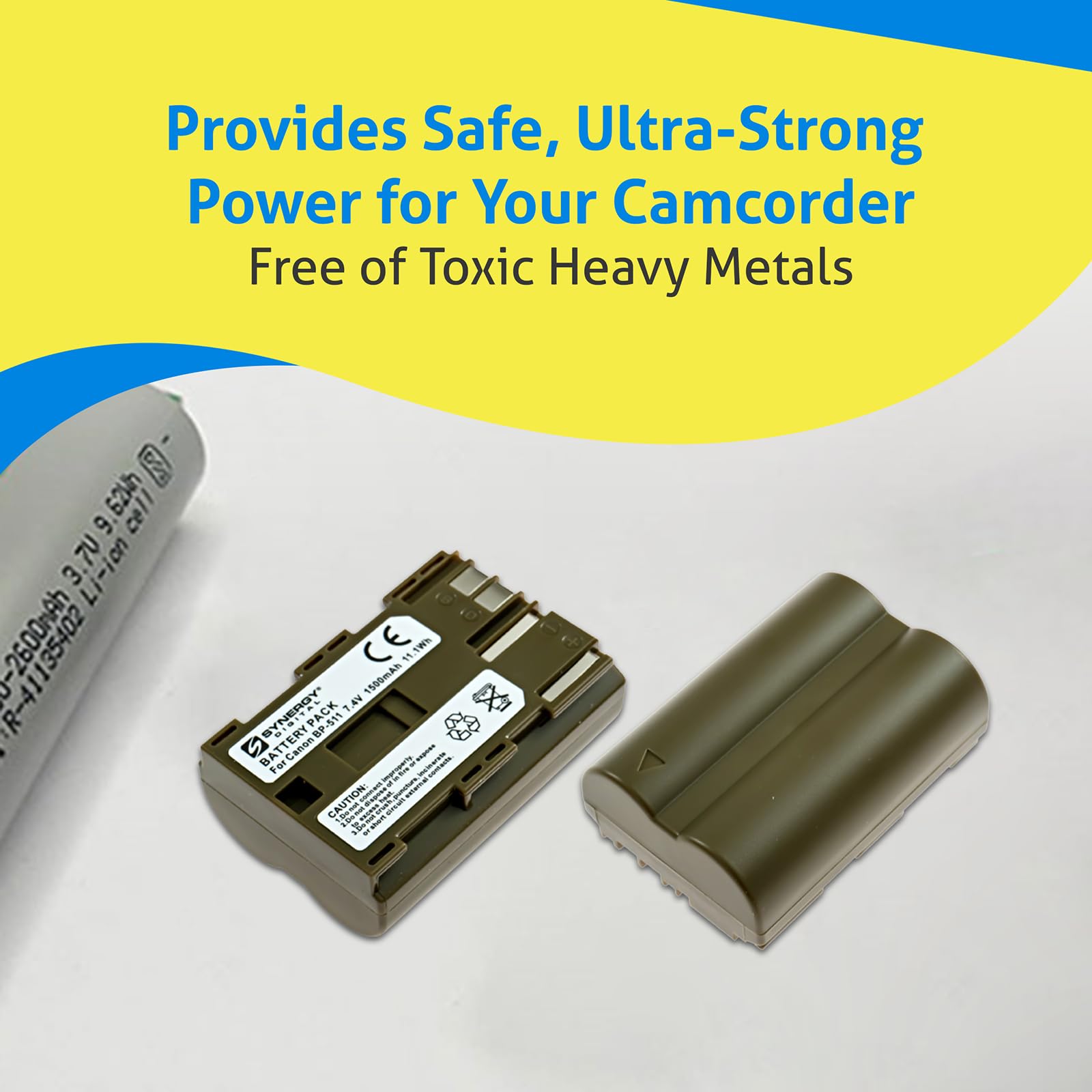Synergy Digital Camera Battery, Compatible with Canon EOS 40D Digital Camera, (li-ion, 7.4V, 1500mAh) Ultra High Capacity, Replacement for Canon BP-511 Battery
