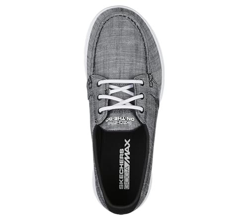 Skechers Performance Women's Go Walk Lite-15433 Boat Shoe,black/white,8 M US