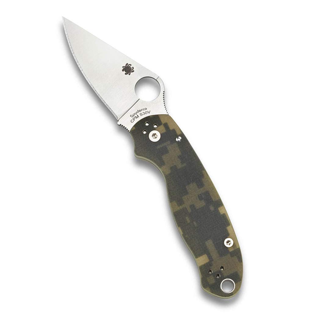 Spyderco Para 3 Camo 7.24" Signature Knife with 2.95" Stainless Steel Blade and Durable G-10 Handle - PlainEdge Serration - C223GPCMO