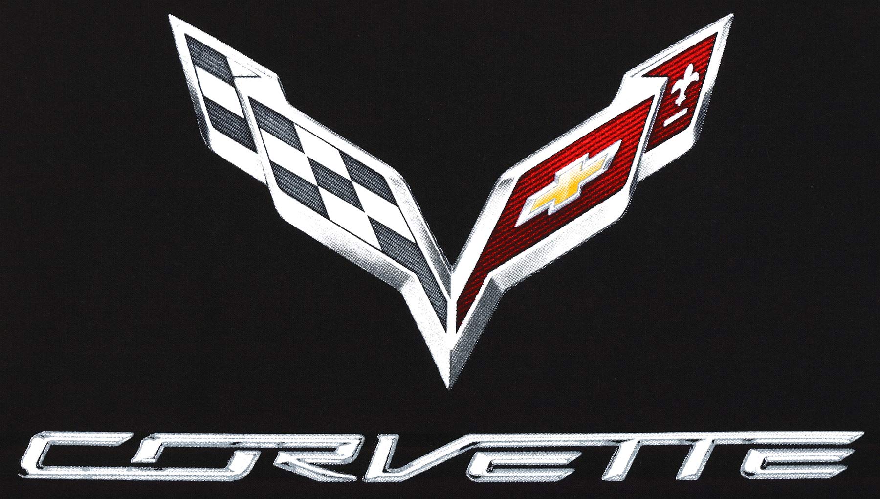 JH DESIGN GROUP Men's Chevy Corvette C7 Black Crew Neck T-Shirt (Large, Black)