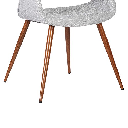 Armen Living Phoebe Mid-Century Modern Fabric Upholstered Dining Chair for Kitchen Table Office Desk Vanity, 24D x 25W x 33H Inch, Gray