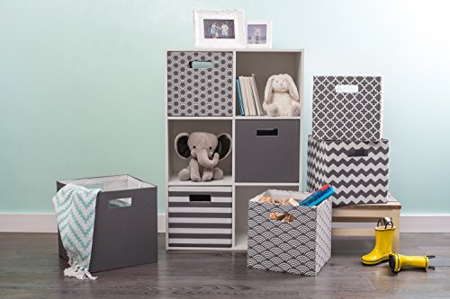DII Collapsible Polyester Storage Cube, Honeycomb, Gray, Large