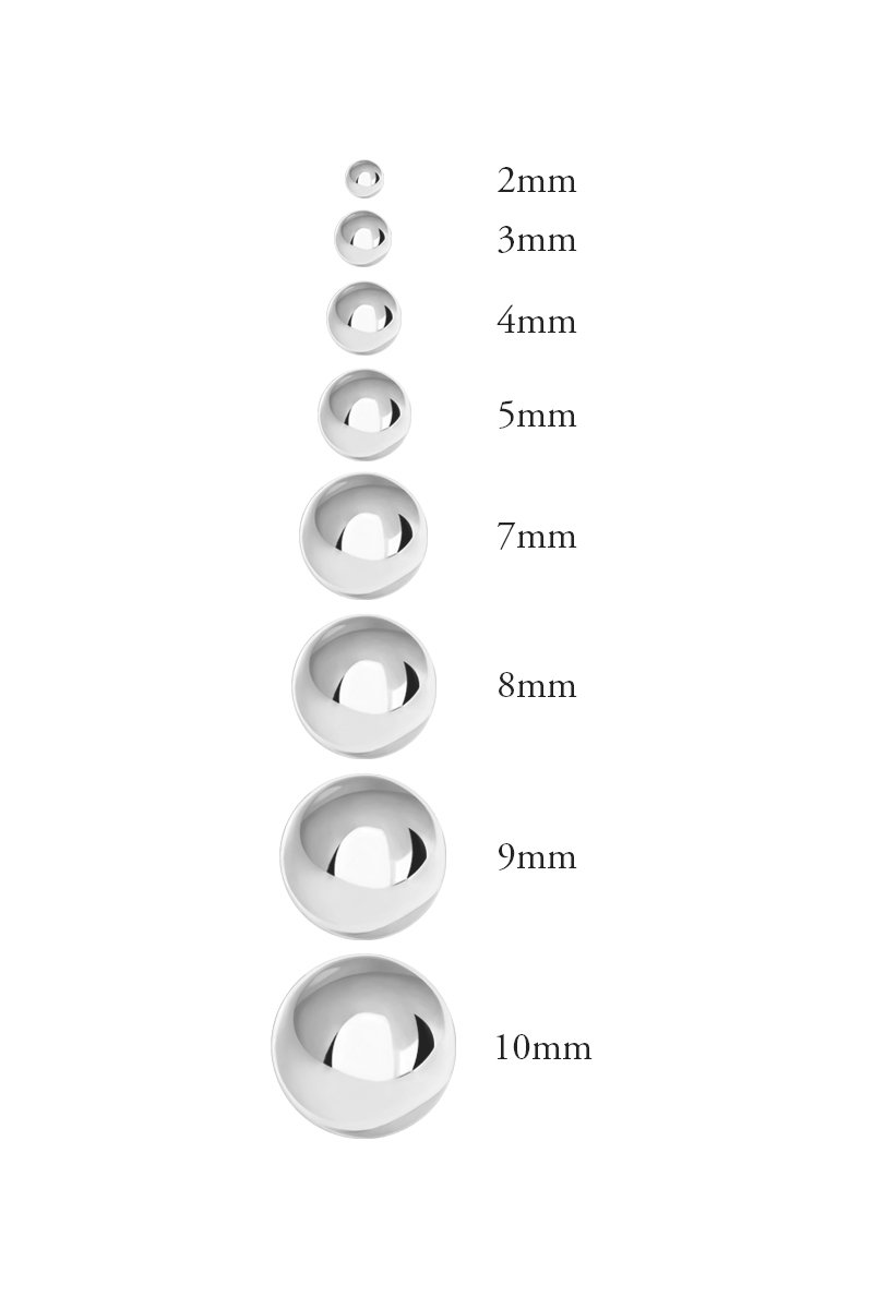 Honolulu Jewelry Company 14K Real White Gold Polished Round Ball Stud Earrings (3mm - White Gold)