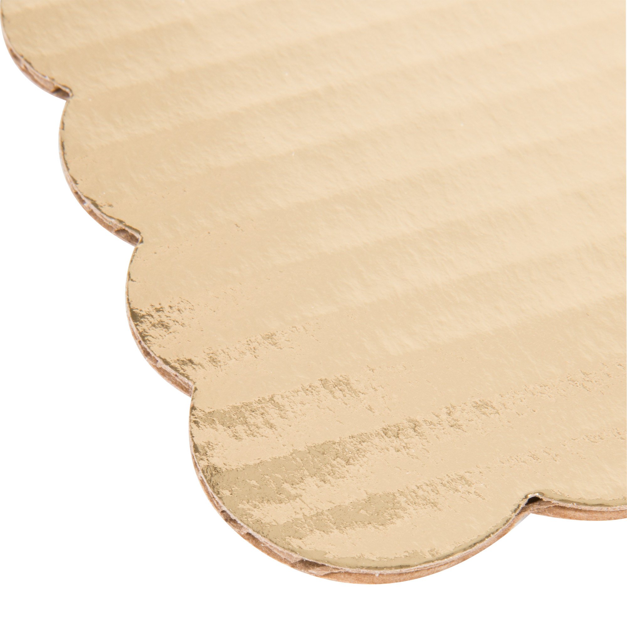 Gold Cake Board - Scalloped Edge Rectangle Quarter Sheet 14" x 10" Pack of 25