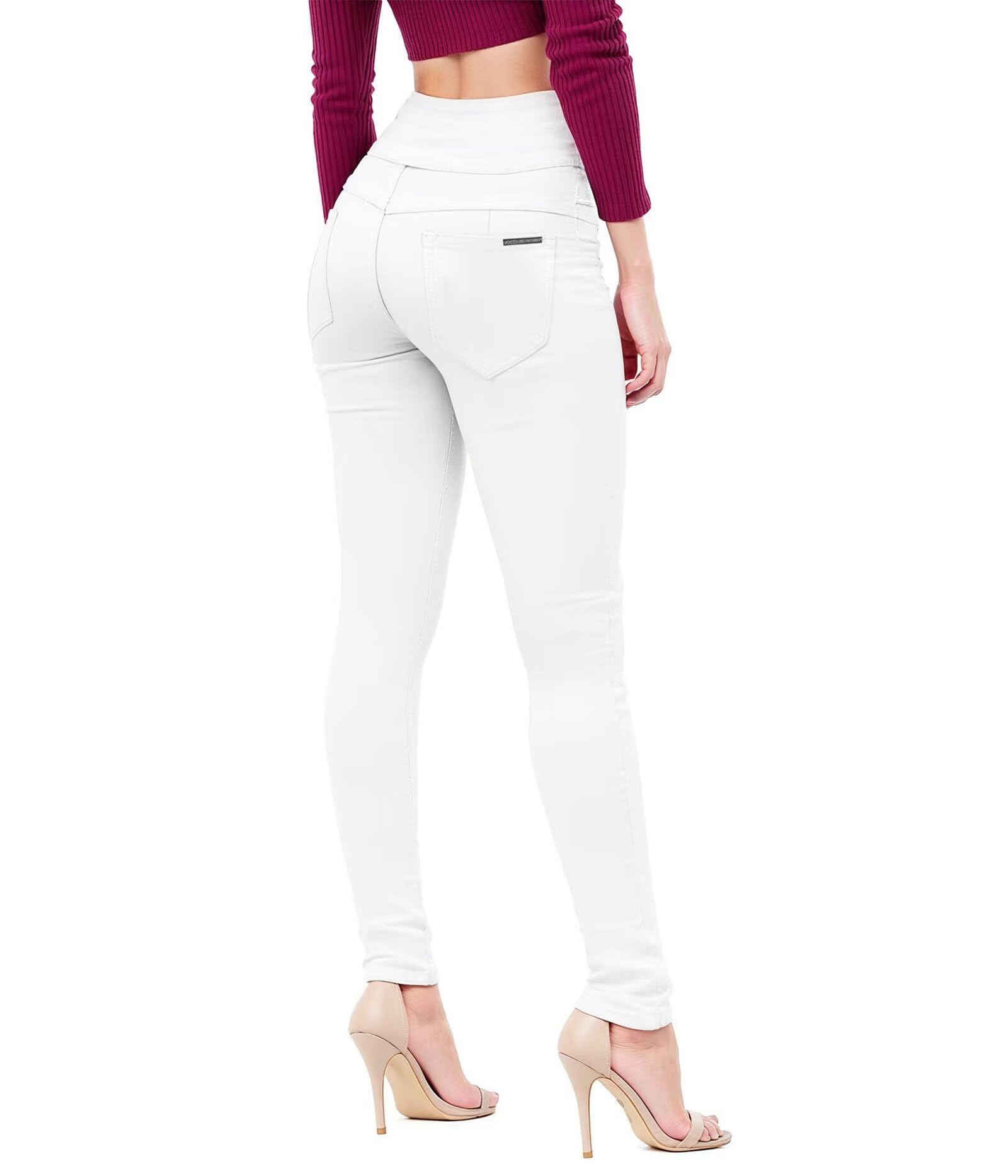 Hybrid & Company Women's Butt Lift V3 Super Comfy Stretch Denim Jeans P45075SK White 11