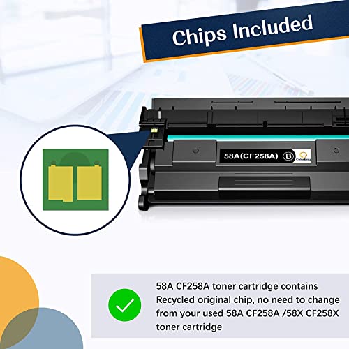 (with Chip) ColorKing Compatible Toner Cartridge Replacement for HP 58A CF258A 58X CF258X for HP Laserjet Pro M404dn M404n M404dw M404 MFP M428fdw M428fdn M428dw Printer Toner (Black 2-Pack)