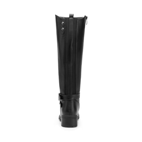 DREAM PAIRS Women's Knee High Boots, Buckle Riding Boots,Size 10,Black,UNCLE