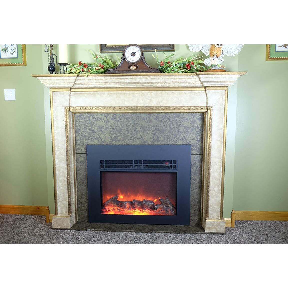 Y-Decor True Flame Electric Fireplace Insert Y-Décor 26" with Front Surround