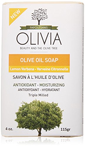 Olivia Olive Beauty: Olivia Olive Oil Face & Body Bar Soap, with Lemon Verbena Extract, 100% Pure Olive Oil, from Greece, 4/4 oz Pack