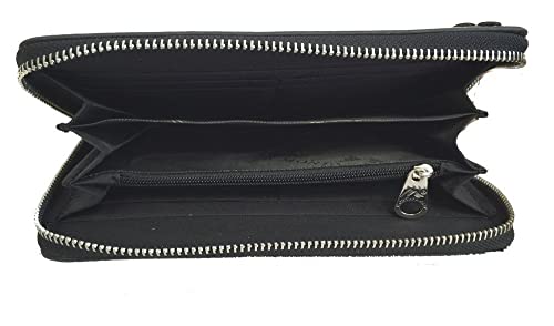 Montana West Ladies Wristlet Wallet 2-in-1 Western Tooled Genuine Leather Zippered Enclosure Brown
