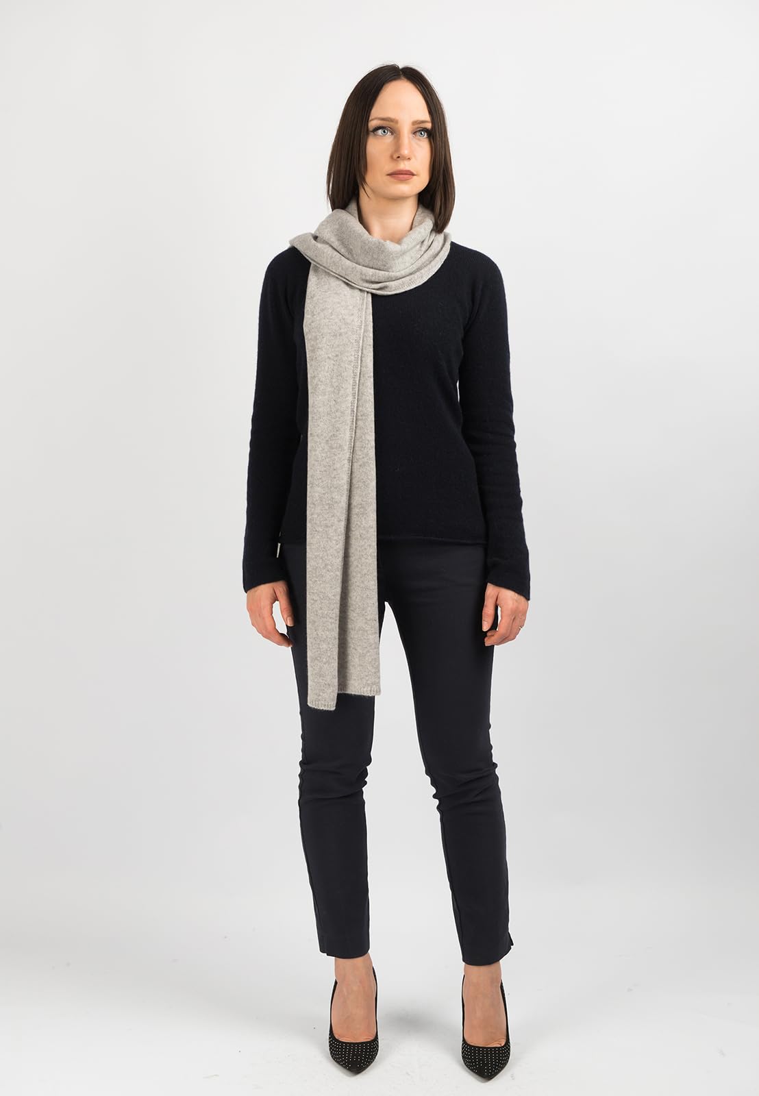 Dalle Piane Cashmere - Broad Scarf 100% cashmere - Made in Italy - Woman/Man, Color: Grey, One size