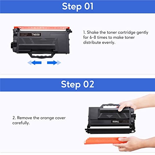 TN850 Toner Cartridge High Yield Compatible for Brother TN-880 TN-850 TN-820 Work with Brother HL-L6200DWT L6200DW MFC-L5900DW HL-L5200DWT L5200DW L5100DN MFC-L5800DW L5700DW L6700DW L6800DW (2 Pack)