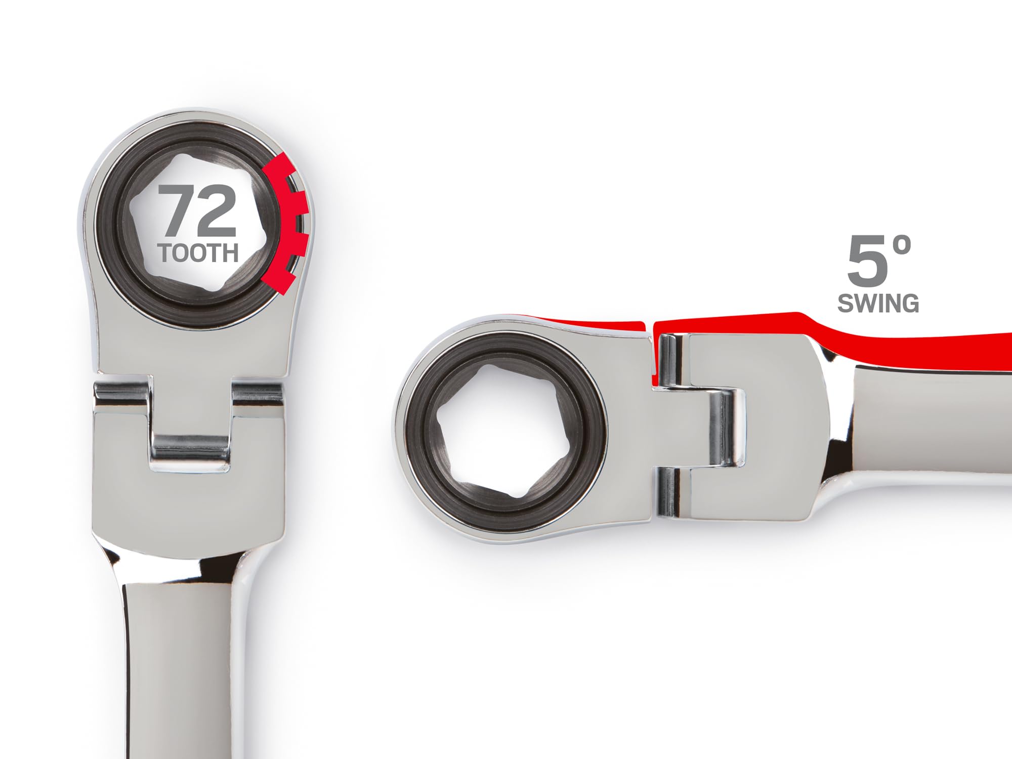 TEKTON 3/8 Inch Flex Ratcheting Combination Wrench | WRN57008