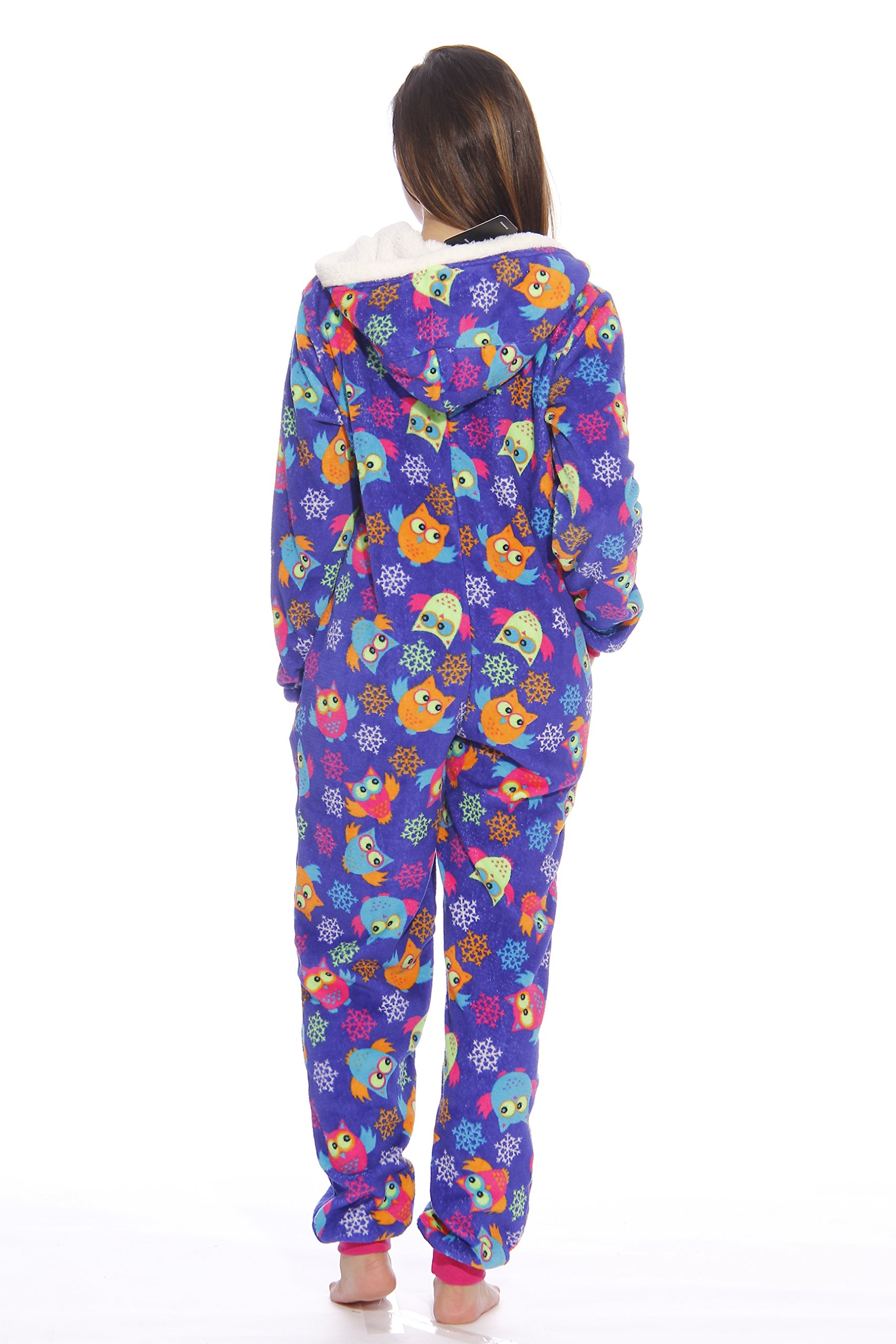 6035-NEW-S Just Love Adult Onesie / Pajamas, Small, Snowflake Owl