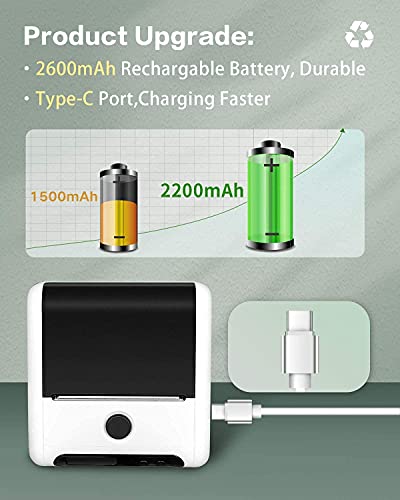 M200 Label Maker Machine - Portable Bluetooth Thermal Label Maker Printer Compatible with Android & iOS, with One Roll 40x60mm Clear Thermal Labels