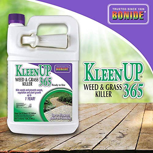 Bonide KleenUP 365 Weed & Grass Killer, 1 Gallon Ready-to-Use Spray, Long Lasting Protection, Use on Driveways, Patios & Sidewalks