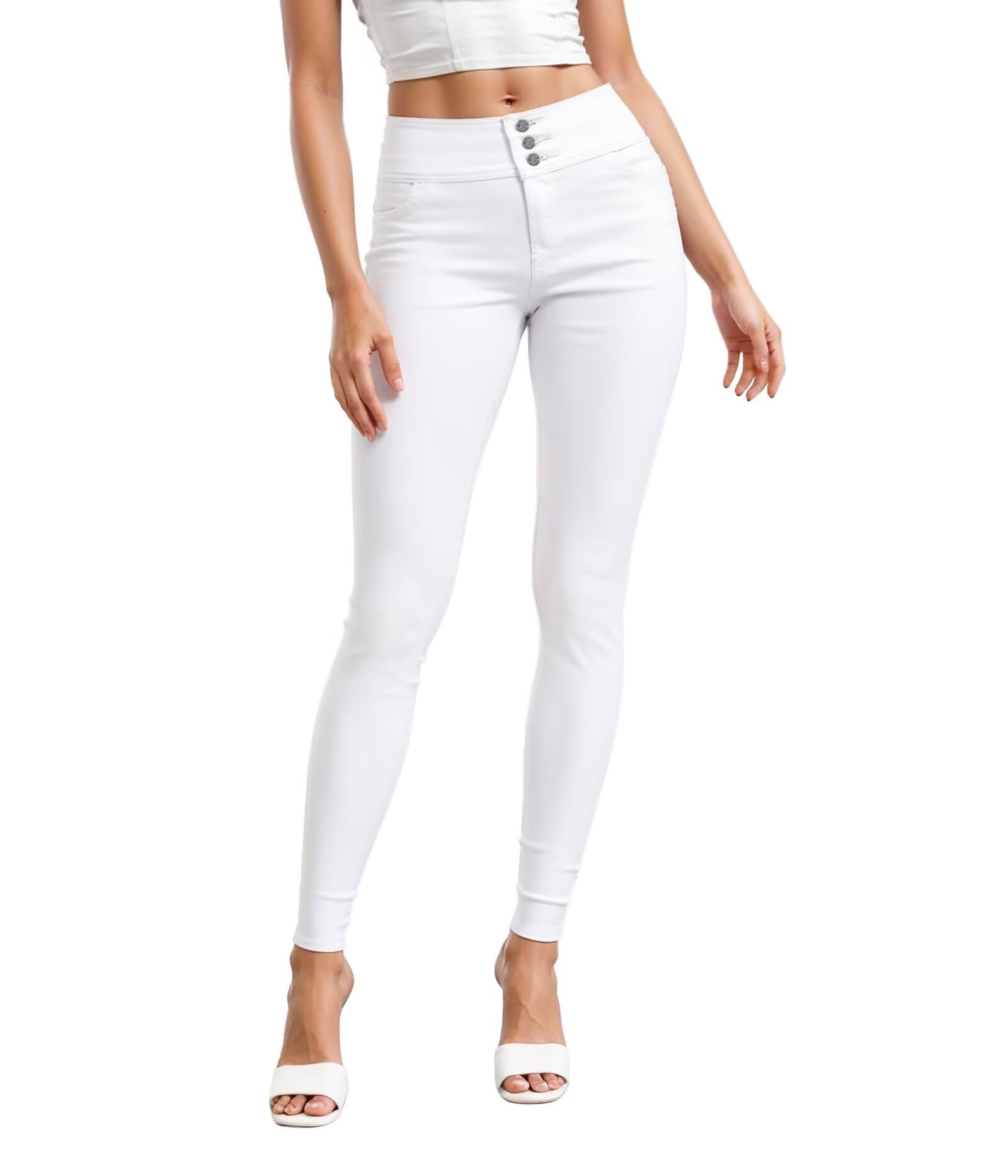 Hybrid & Company Women's Butt Lift V3 Super Comfy Stretch Denim Jeans P45075SK White 11
