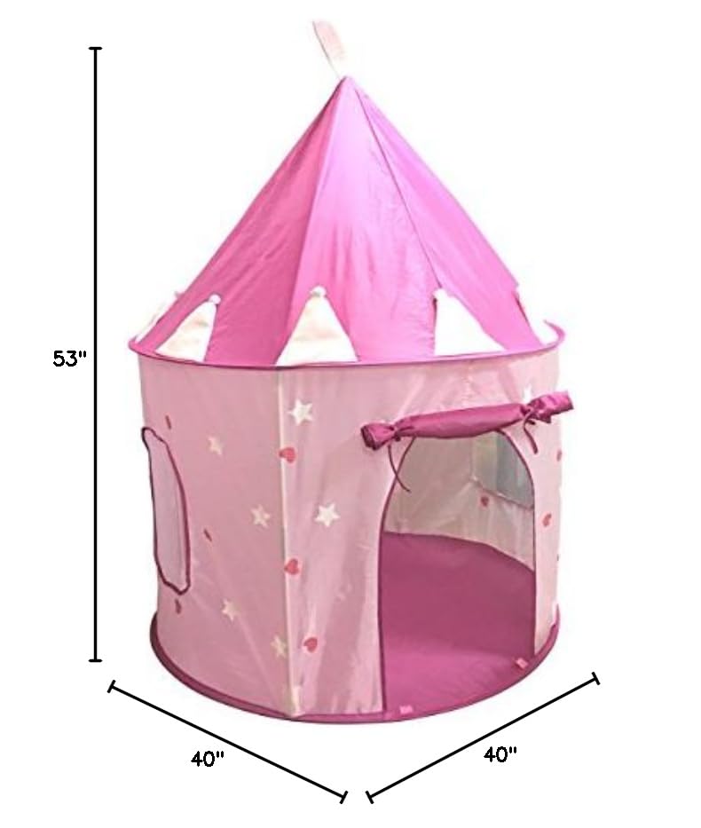 SueSport Girls Princess Castle Play Tent, Pink (SR401136-5B)