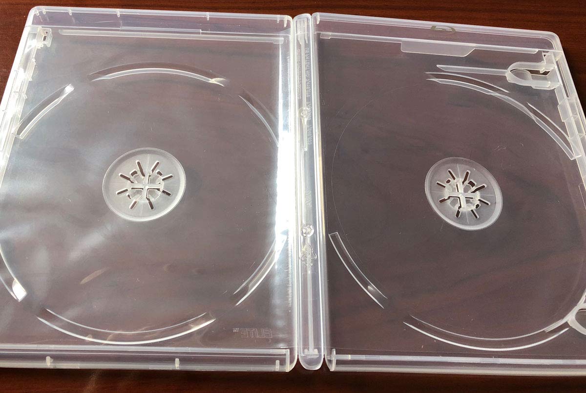 Viva Elite New 5 Clear Blu-Ray Double Case Box 12.5 mm Standard Size WITH Logo Hold 2 Discs