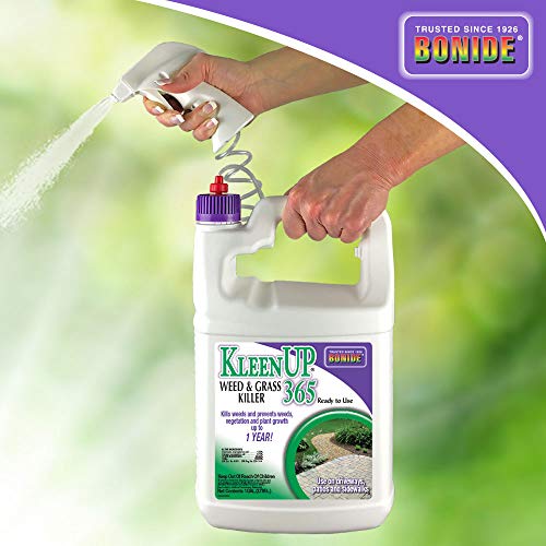 Bonide KleenUP 365 Weed & Grass Killer, 1 Gallon Ready-to-Use Spray, Long Lasting Protection, Use on Driveways, Patios & Sidewalks