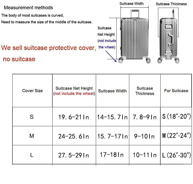 Travelling Luggage Cover Washable Suitcase Protector Anti-scratch Suitcase cover Colorful Luggage suitcase protective cover Fits 18-30 Inch (S (18"-22" Cover), 02)