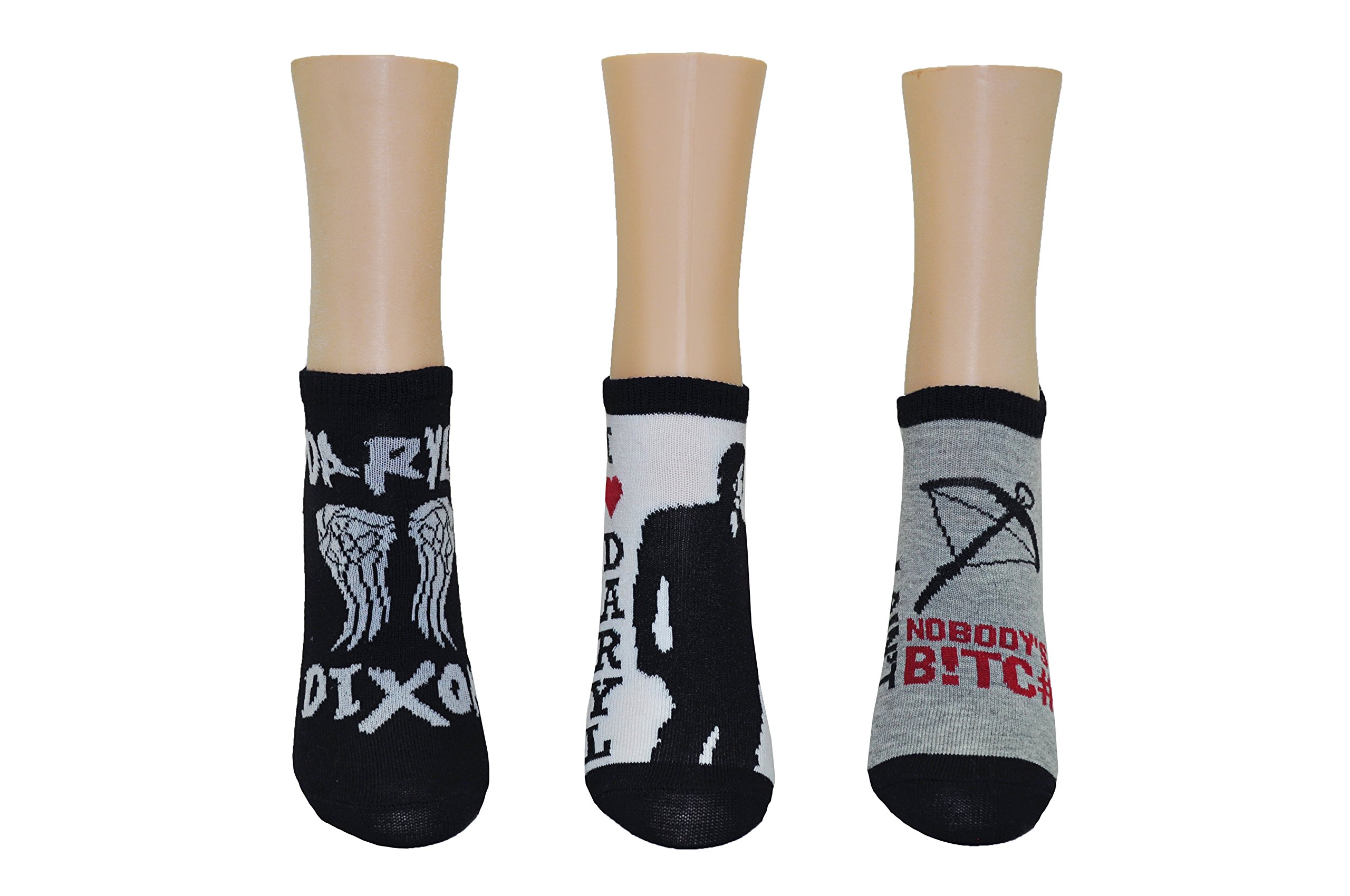 The Walking Dead Lowcut Socks (3 Pair) - Daryl Dixon - Fits Ladies Shoe Size: 4-10