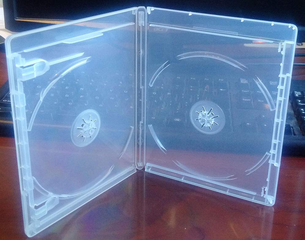 Viva Elite New 5 Clear Blu-Ray Double Case Box 12.5 mm Standard Size WITH Logo Hold 2 Discs
