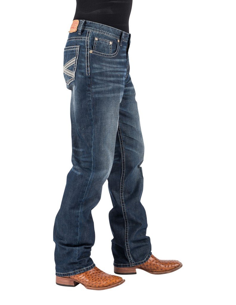 Stetson Men's 1520 Standard Fit Straight Jeans Blue 44W x 34L