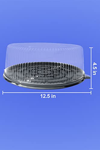 Wow Plastics Inc. 10" Cake Container - 12 1/2" Black Base - 4 1/2" Tall - 50/Case