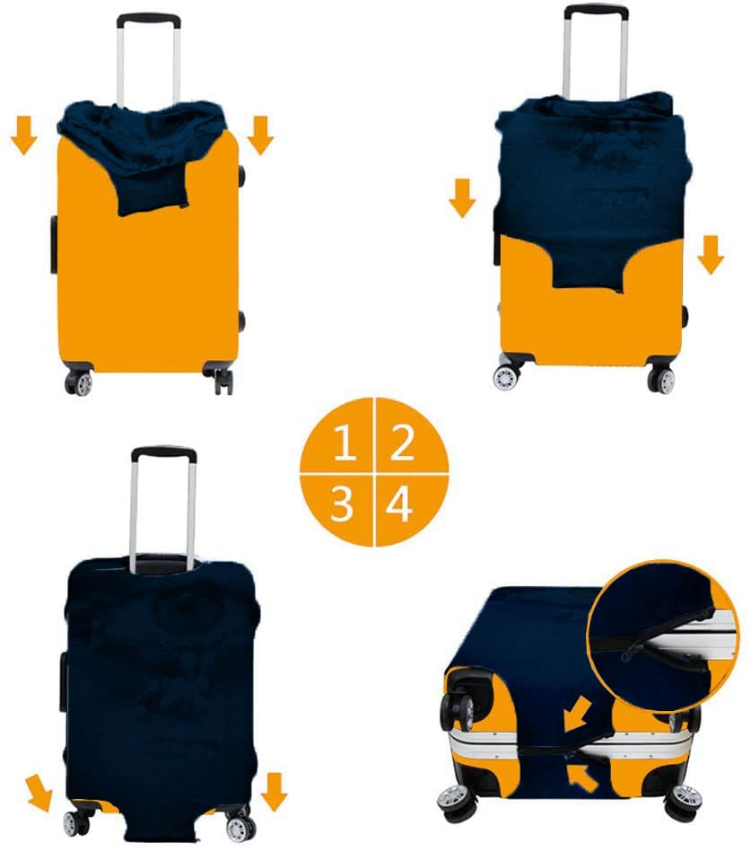 Travelling Luggage Cover Washable Suitcase Protector Anti-scratch Suitcase cover Colorful Luggage suitcase protective cover Fits 18-30 Inch (S (18"-22" Cover), 02)