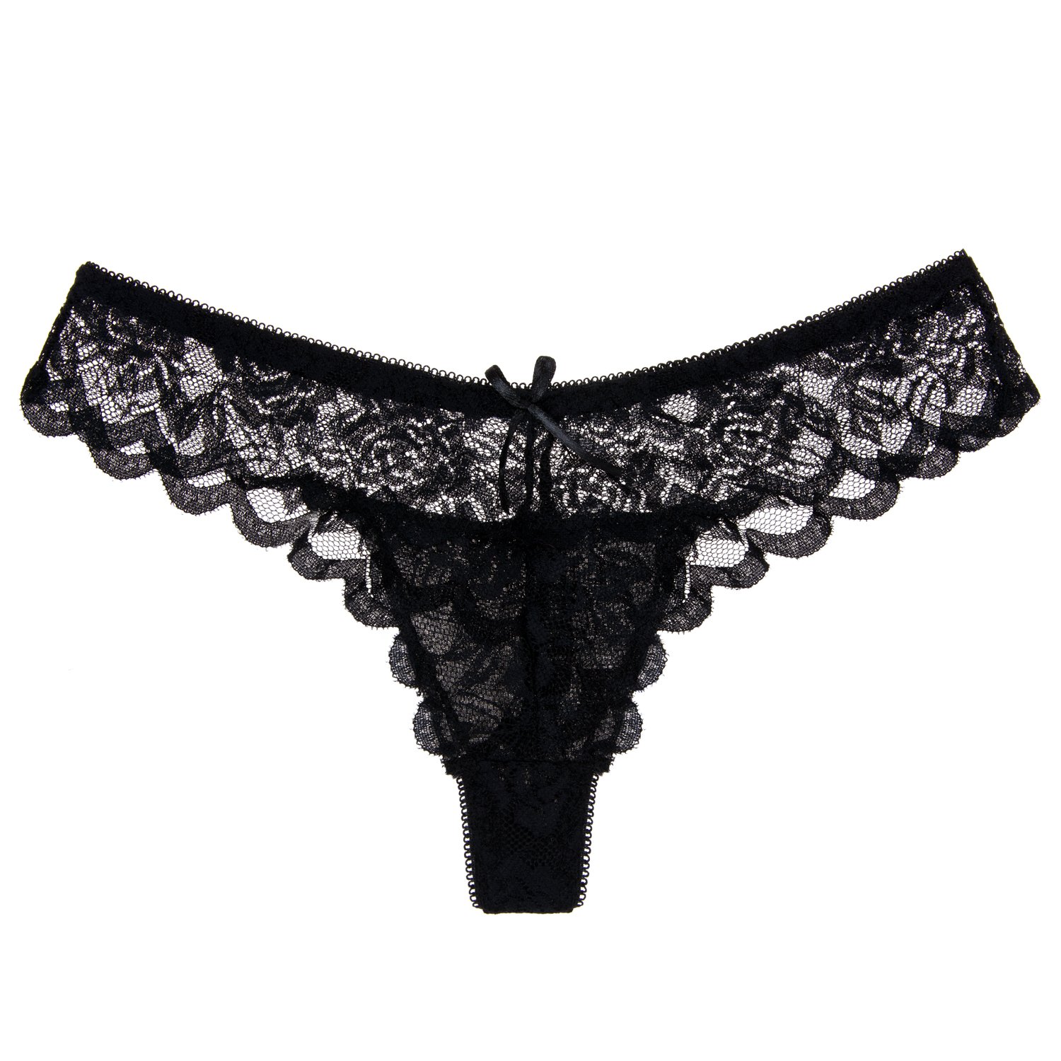 Anzermix Women's Sexy Lace Cheeky Tong Panty Pack of 6 (Size L)