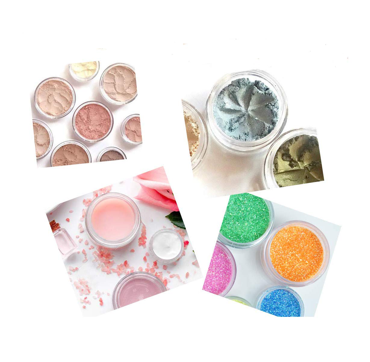 Healthcom New, Empty, Clear, 10 Gram Plastic Pot Jars, Cosmetic Containers for Eyshadow Makeup Nail Powder(100 Pcs) by Healthcom