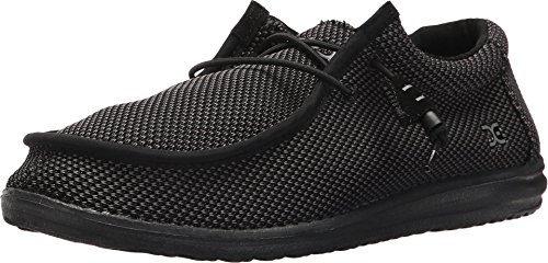 Hey Dude Men's Wally L Sox Black Size 12 | Men’s Shoes | Men's Lace Up Loafers | Comfortable & Light-Weight