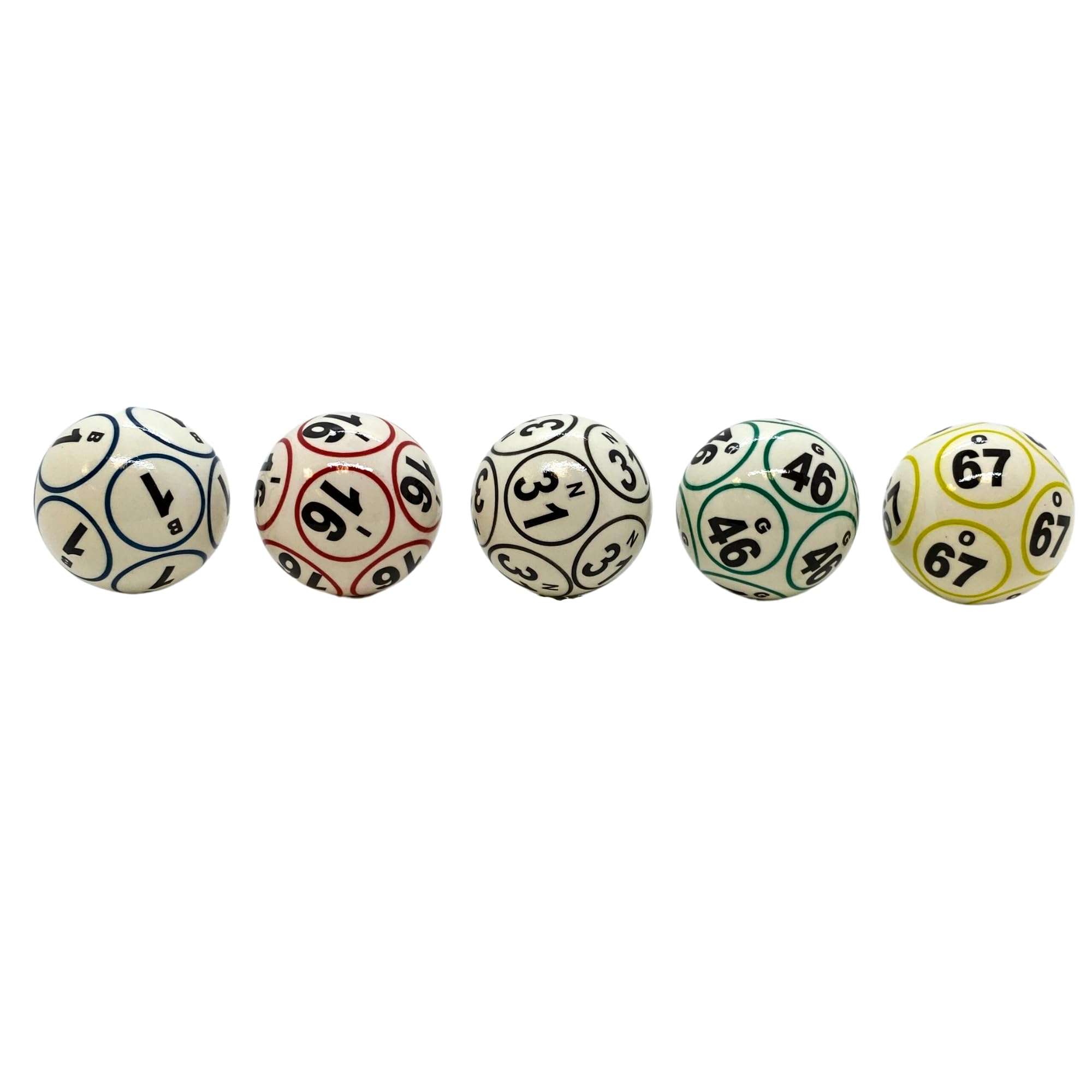 MR CHIPS Professional 12 Sided Coated Bingo Balls - Ping Pong Style for Electronic Equipment and Large Cages Multi-Colored 1.5” (38 mm)