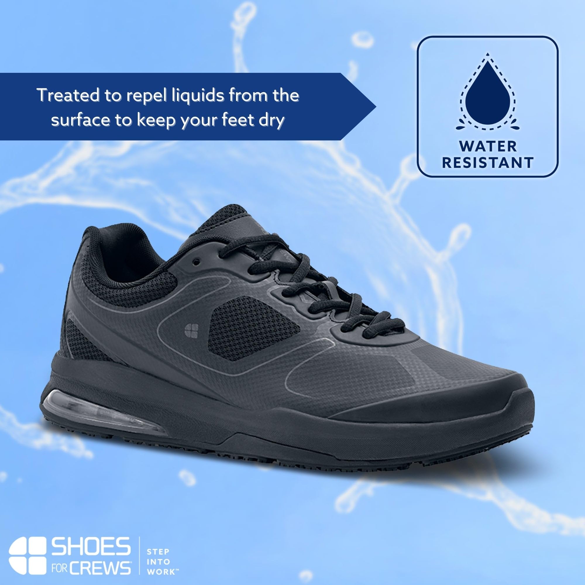 Shoes for Crews Evolution II, Men's Slip Resistant Food Service Work Sneaker Black
