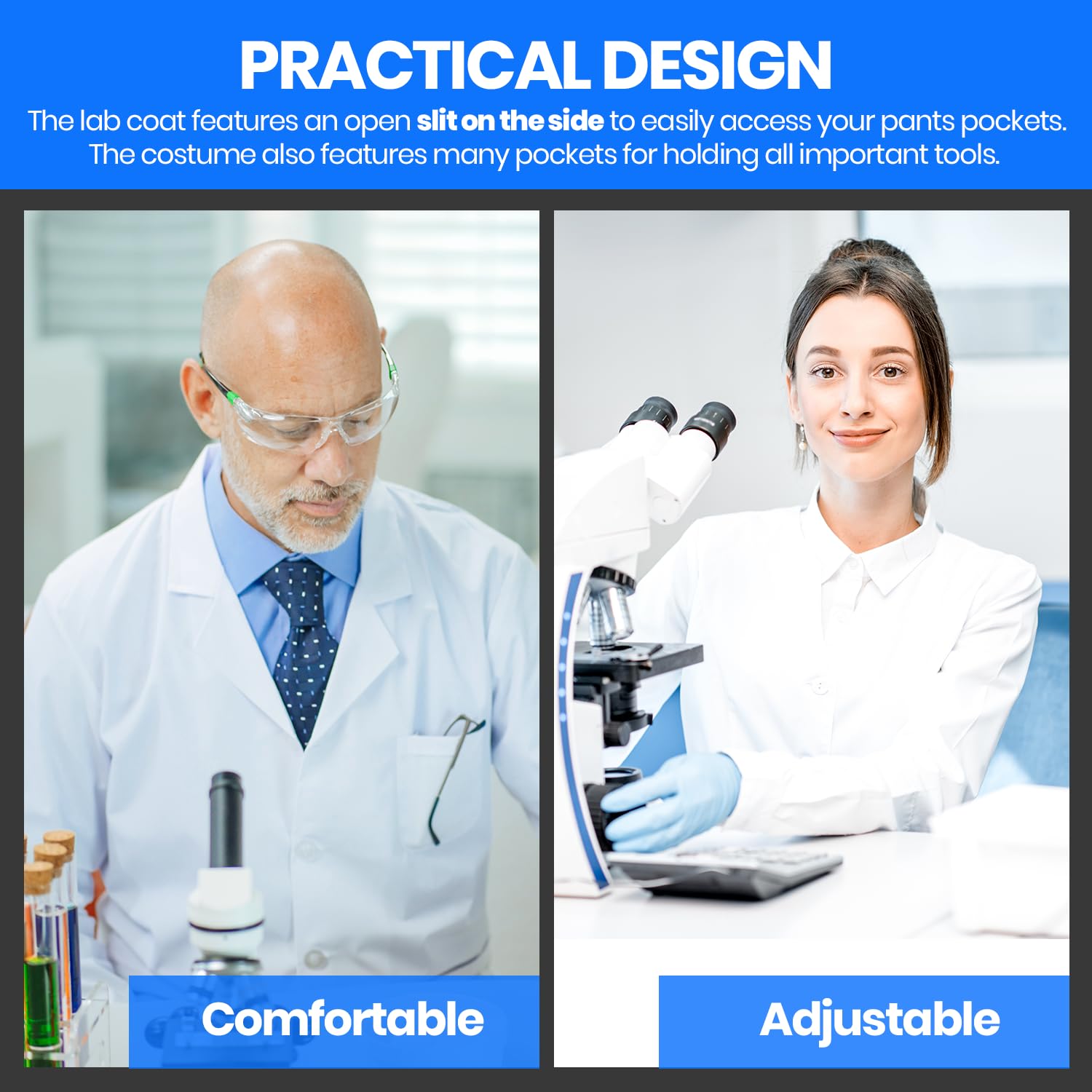 Dress up America Adults Unisex Doctor Lab Coat,White,Small